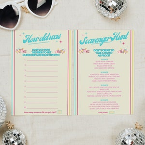 Disco Bachelorette Party Games Bundle, 10 Bridal Shower Canva Editable ...
