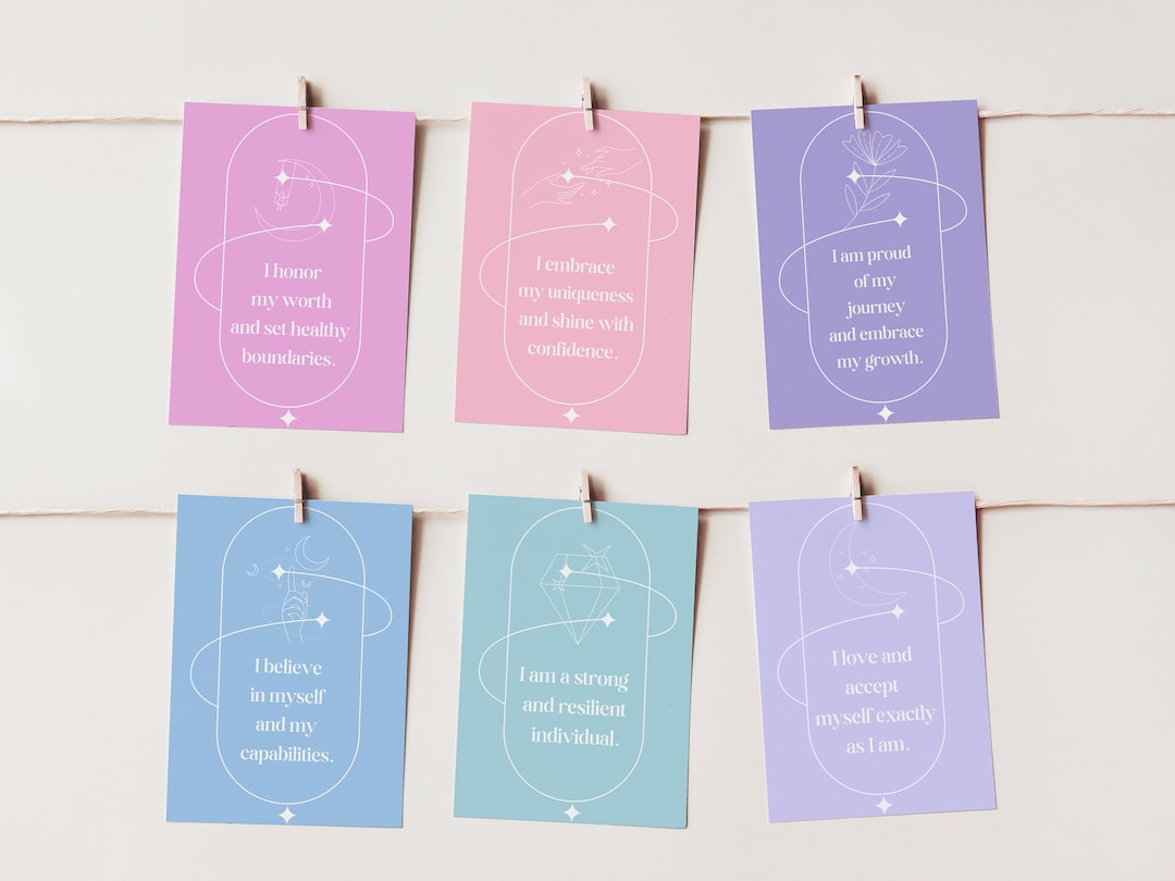 Self Love Affirmation Cards Set Vision Board Manifesting Self Love ...