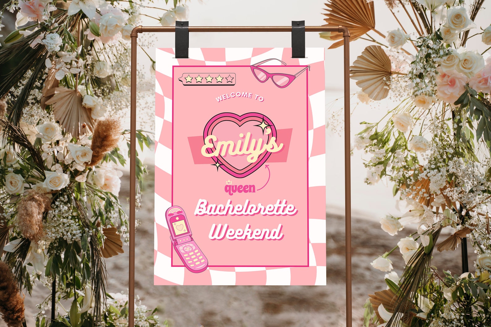 Y2K Bachelorette Welcome Sign Template, Retro Bachelorette Party ...