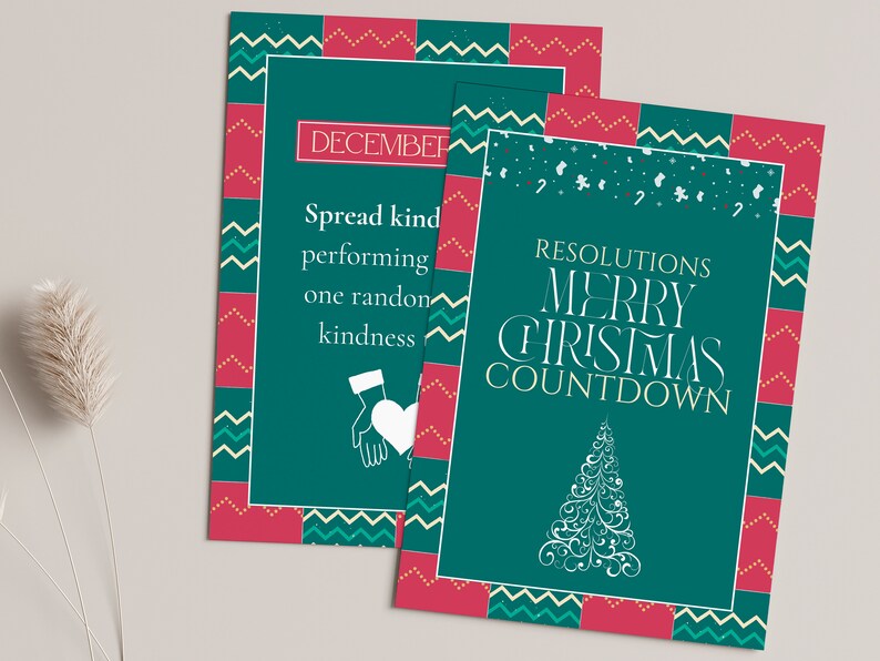Printable Christmas Advent Calendar With Daily Resolutions DIY ...