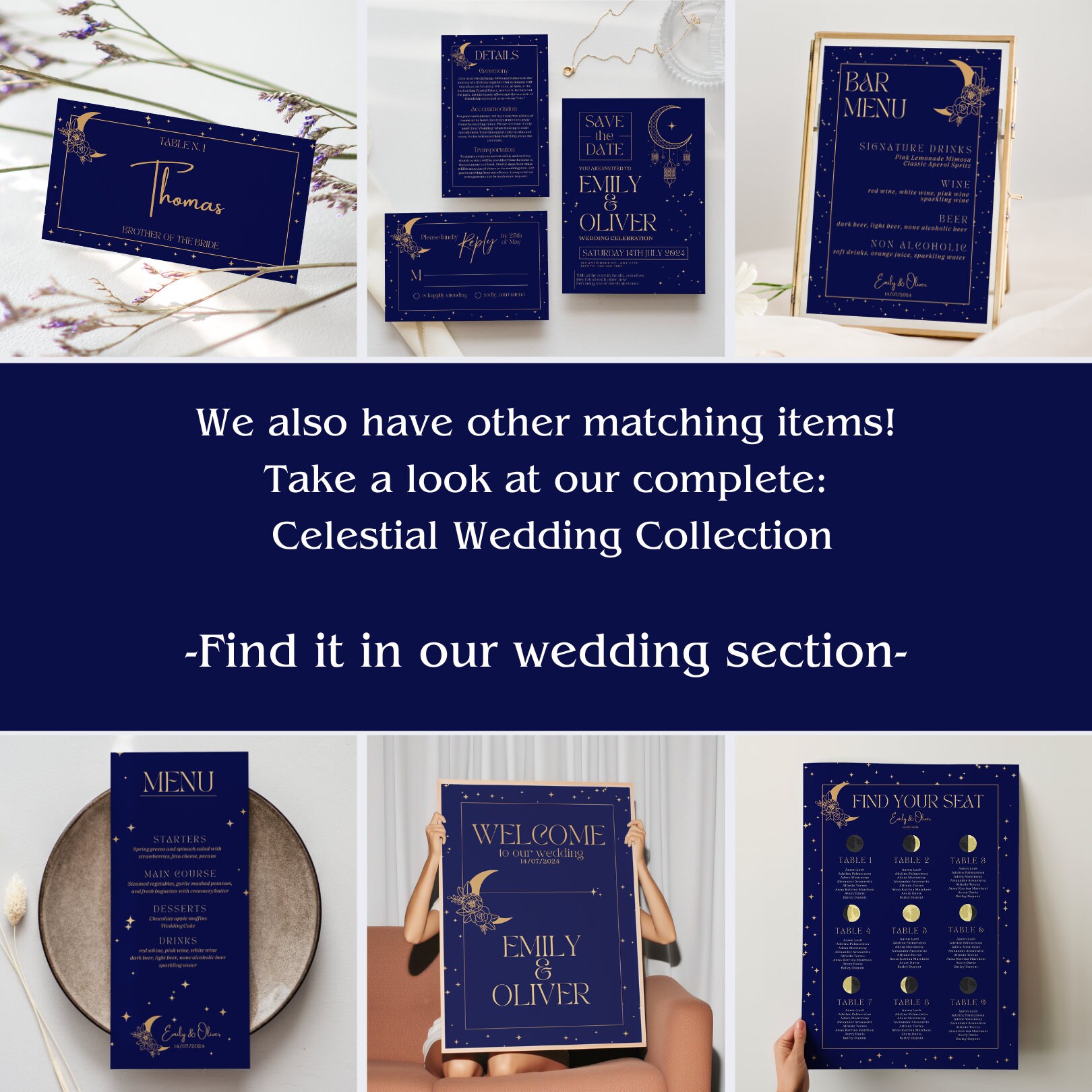 Celestial Wedding Menu Template, Moon Wedding Menu, Stars Night Wedding ...