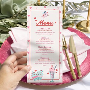 Galentine's Menu Template, Girls Night Menu, Editable Dinner Menu ...