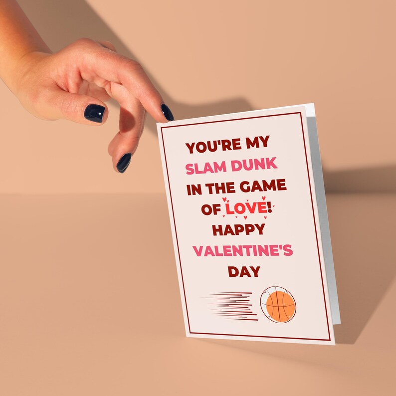 Basketball Valentine's Day Card Instant Valentines Download Printable ...