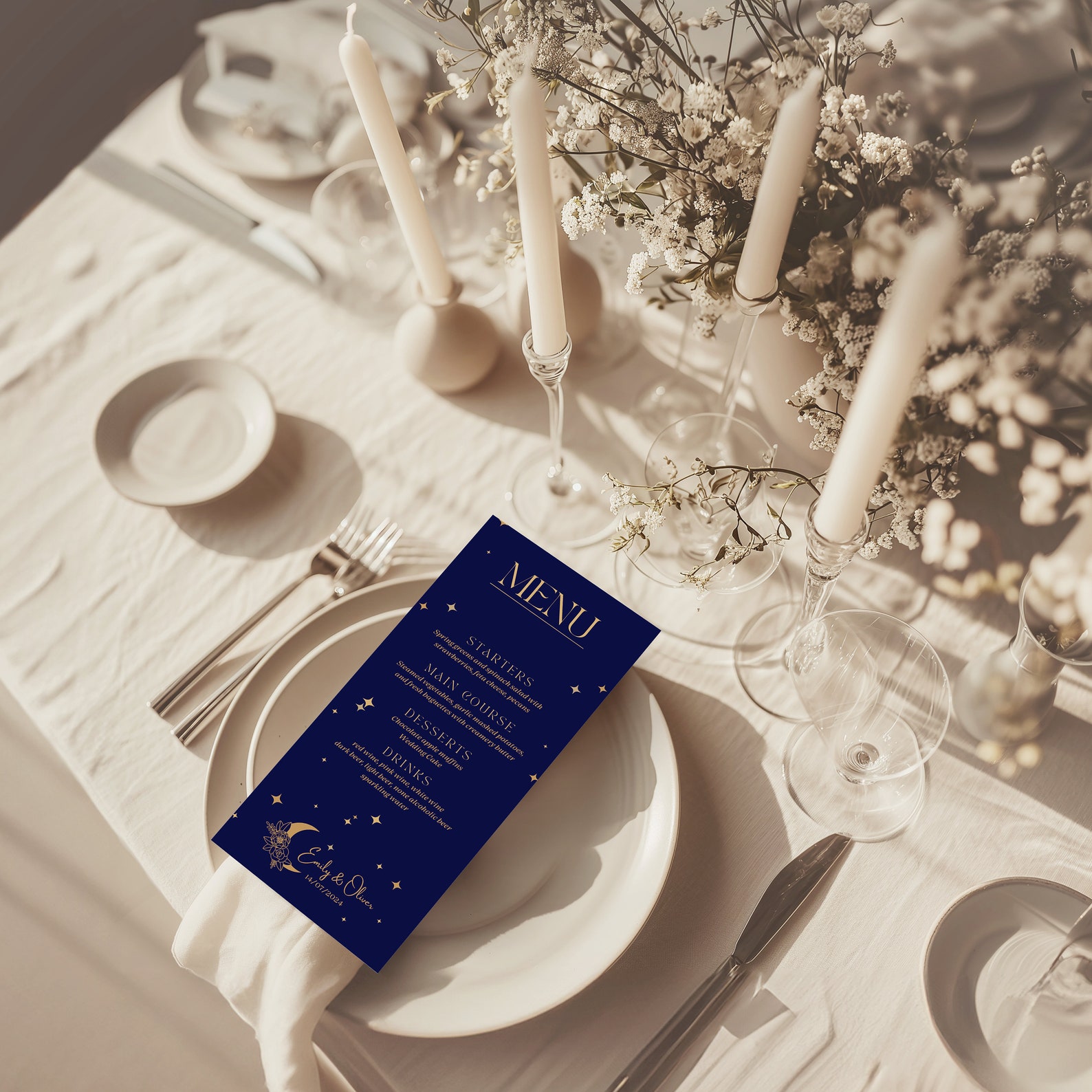 Celestial Wedding Menu Template, Moon Wedding Menu, Stars Night Wedding ...