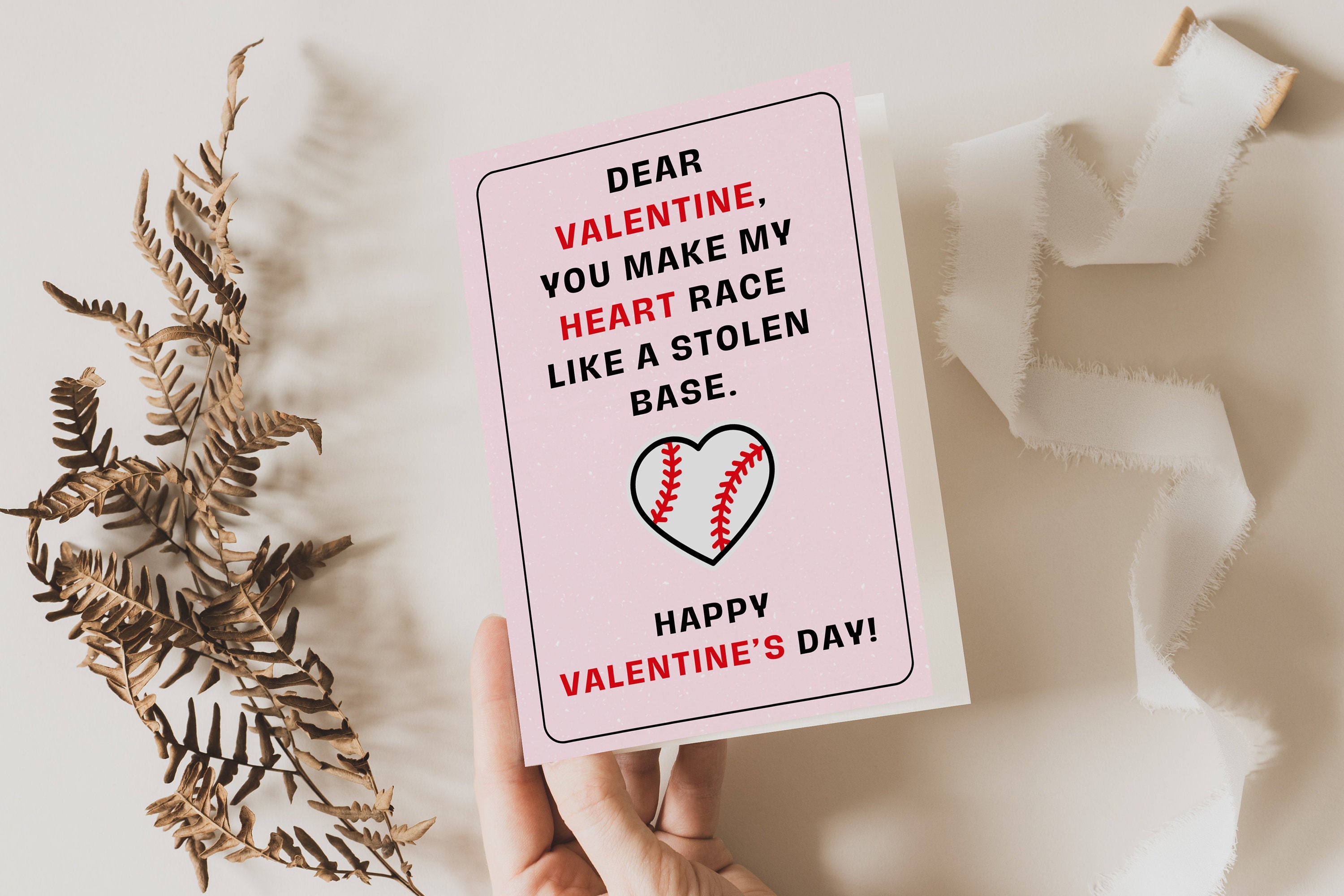 Baseball Valentine's Day Card Instant Valentines Download Printable ...