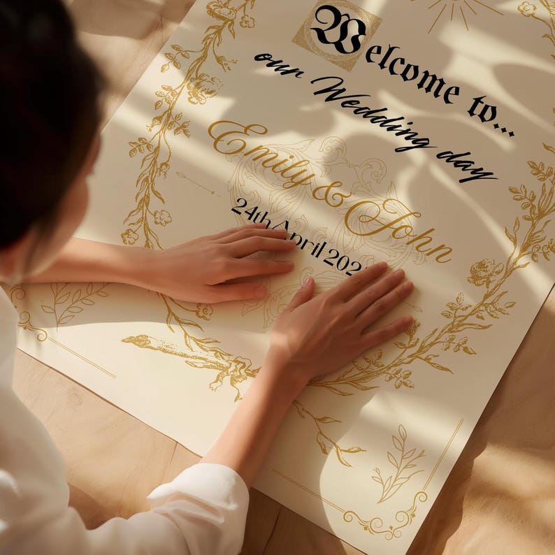 Fairytale Wedding Welcome Sign, Fantasy Template, Vertical & Horizontal ...