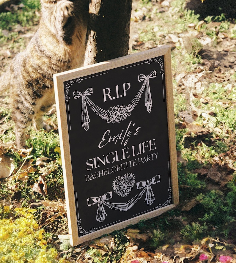 RIP Single Life Bachelorette Welcome Sign Template, Till Death ...