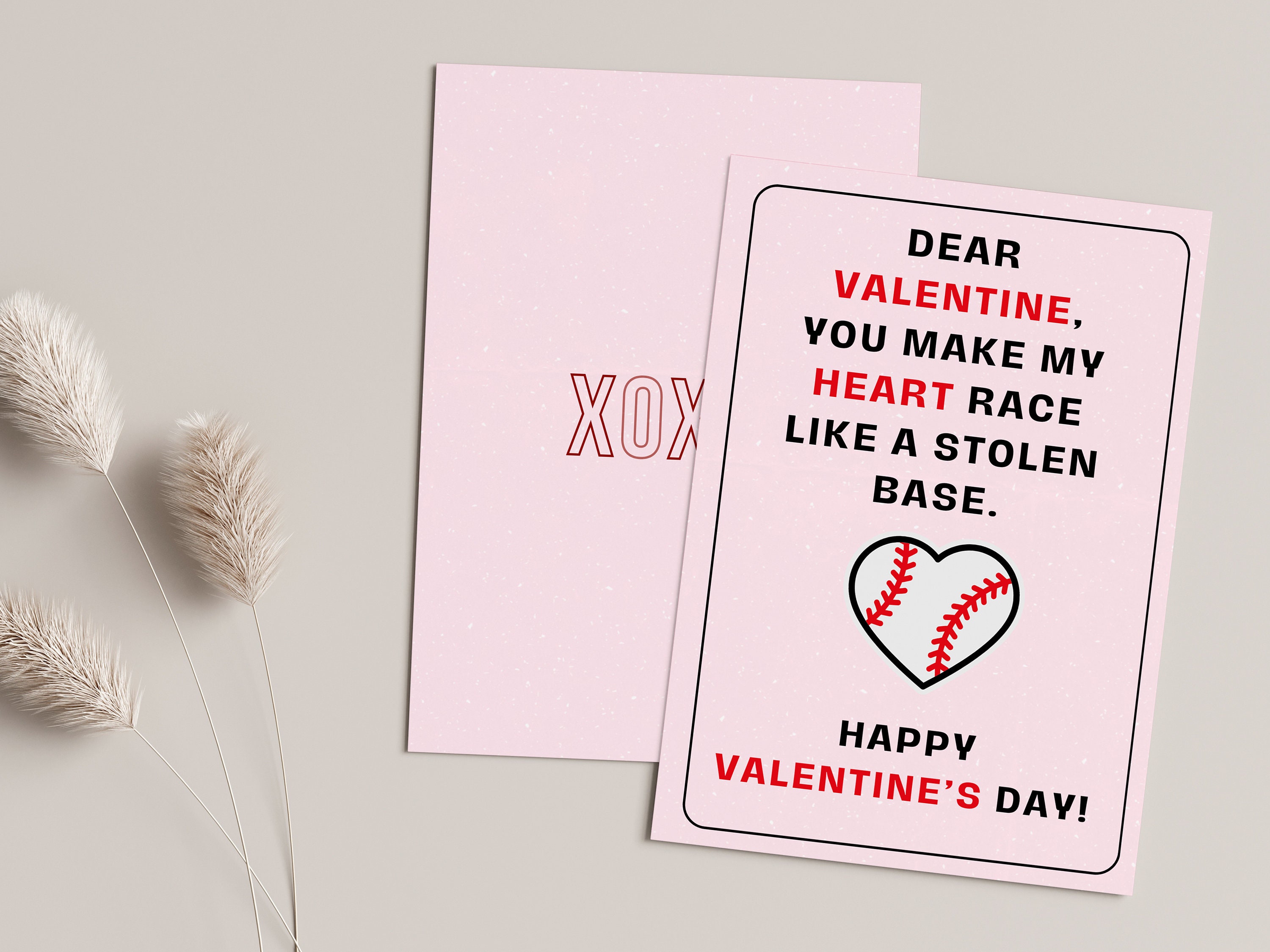 Baseball Valentine's Day Card Instant Valentines Download Printable ...