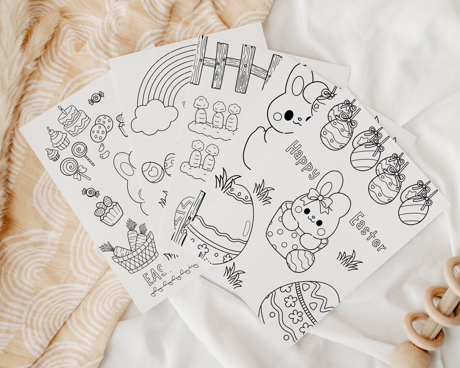 Easter Coloring Pages for Kids Crafts, Easter Activities for Children at Home, Printable PDF Set ...