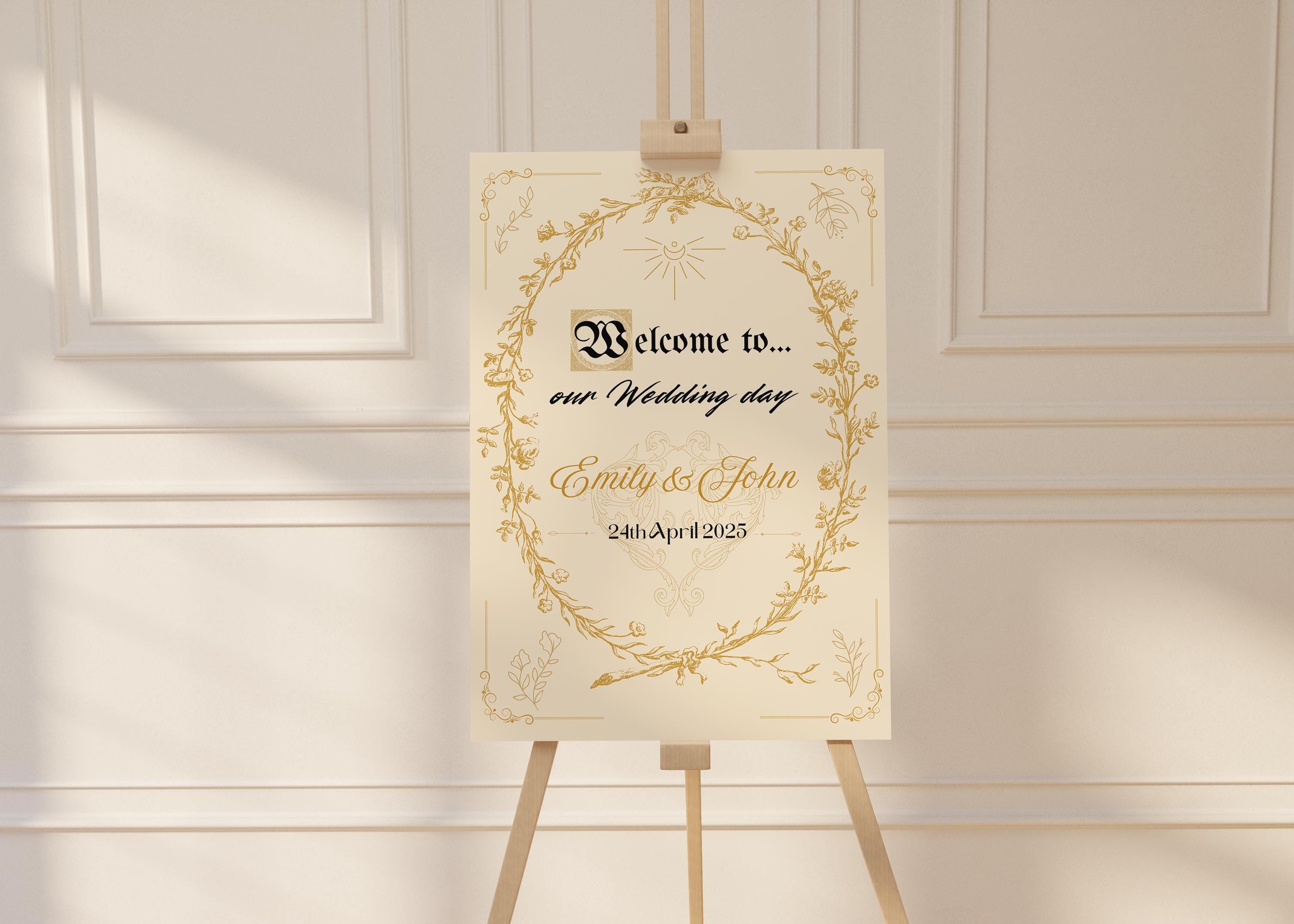 Fairytale Wedding Welcome Sign, Fantasy Welcome Sign Template, Vertical ...