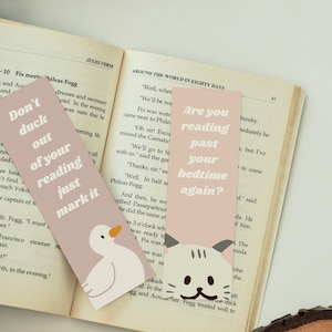 Cute Bookmark Set, Printable Book Lover Gift for Bookworm, Funny ...