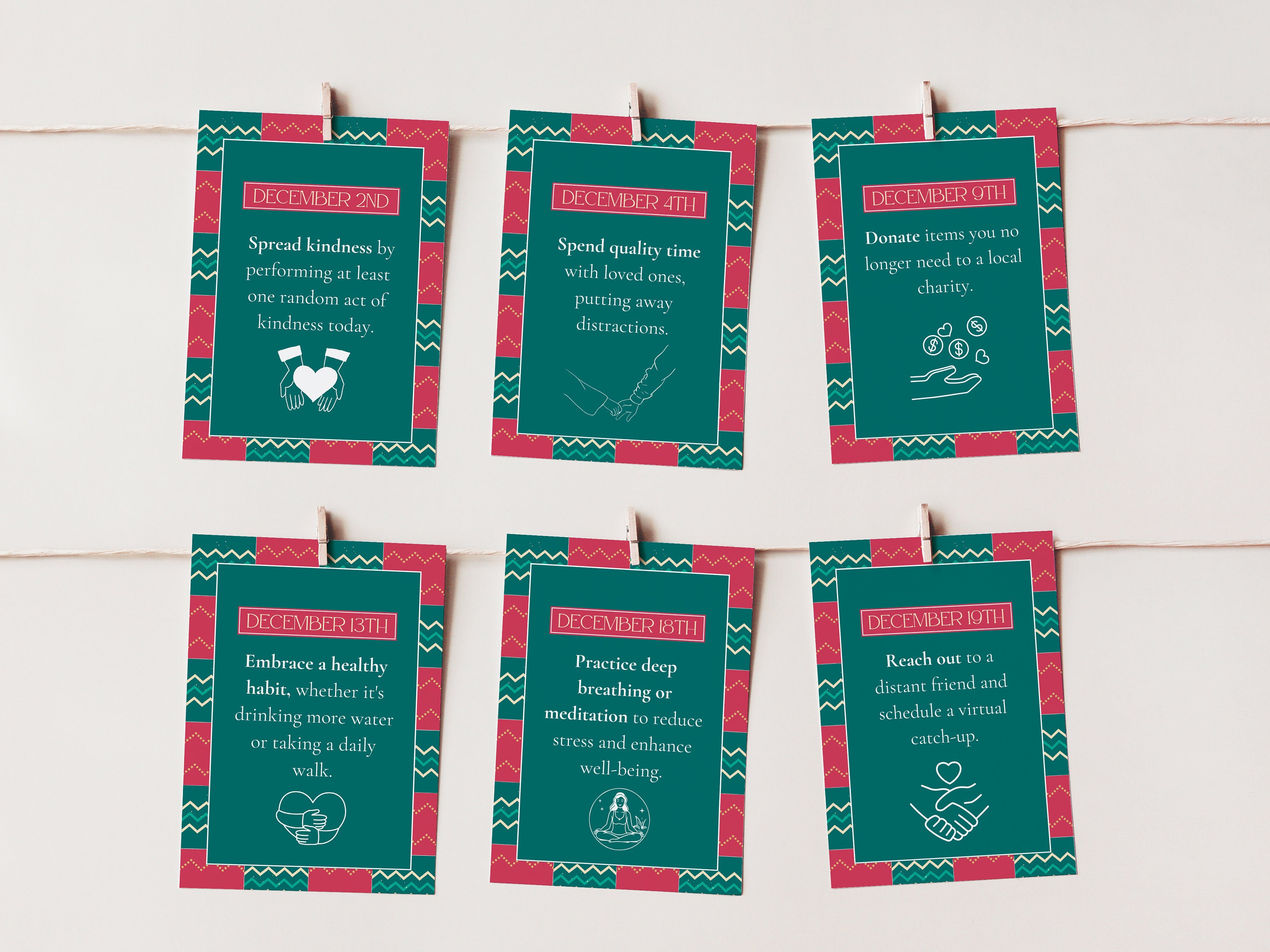 Printable Christmas Advent Calendar With Daily Resolutions DIY ...