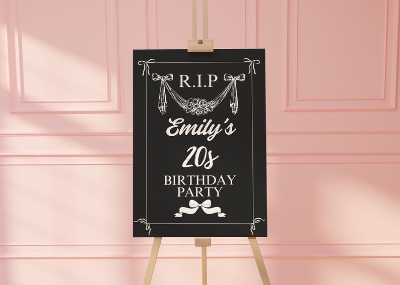 RIP 20s Party Welcome Sign Template, Death to My 20s Birthday Party ...