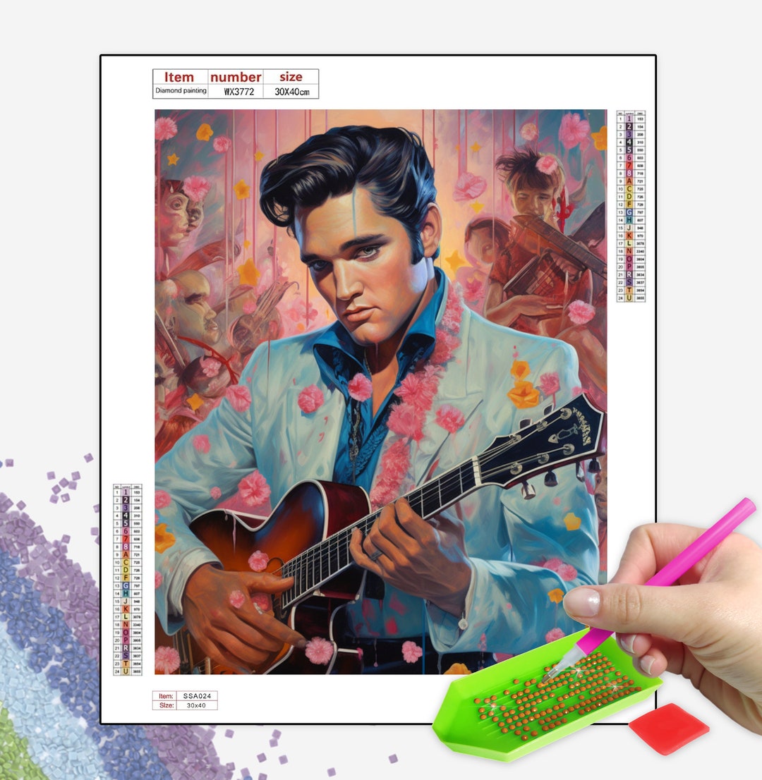 Diamond Painting Kits Elvis Presley Full Drill Square Round Canvas ...