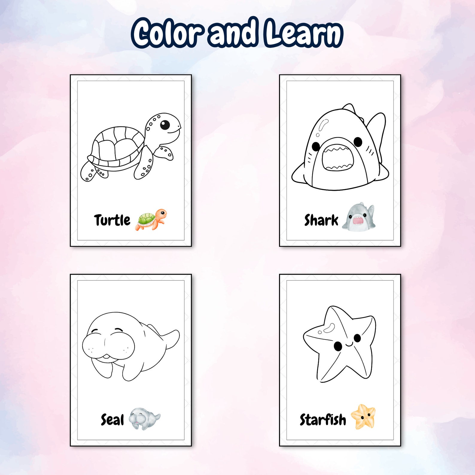 25 Cute Sea Animals Coloring Pages for Kids, Toddlers, Preschoolers ...