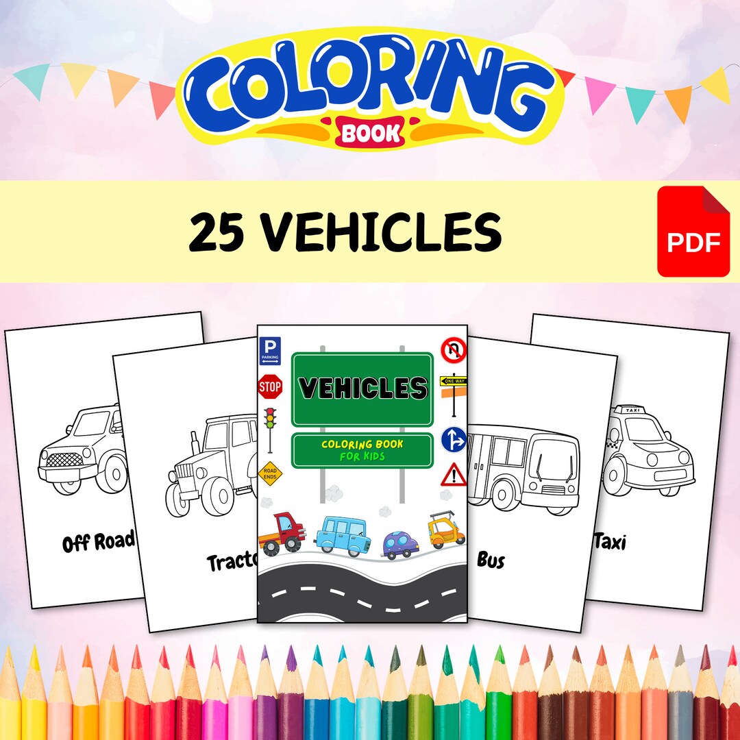 25 Vehicles Coloring Pages for Kids, Toddlers, Preschoolers ...