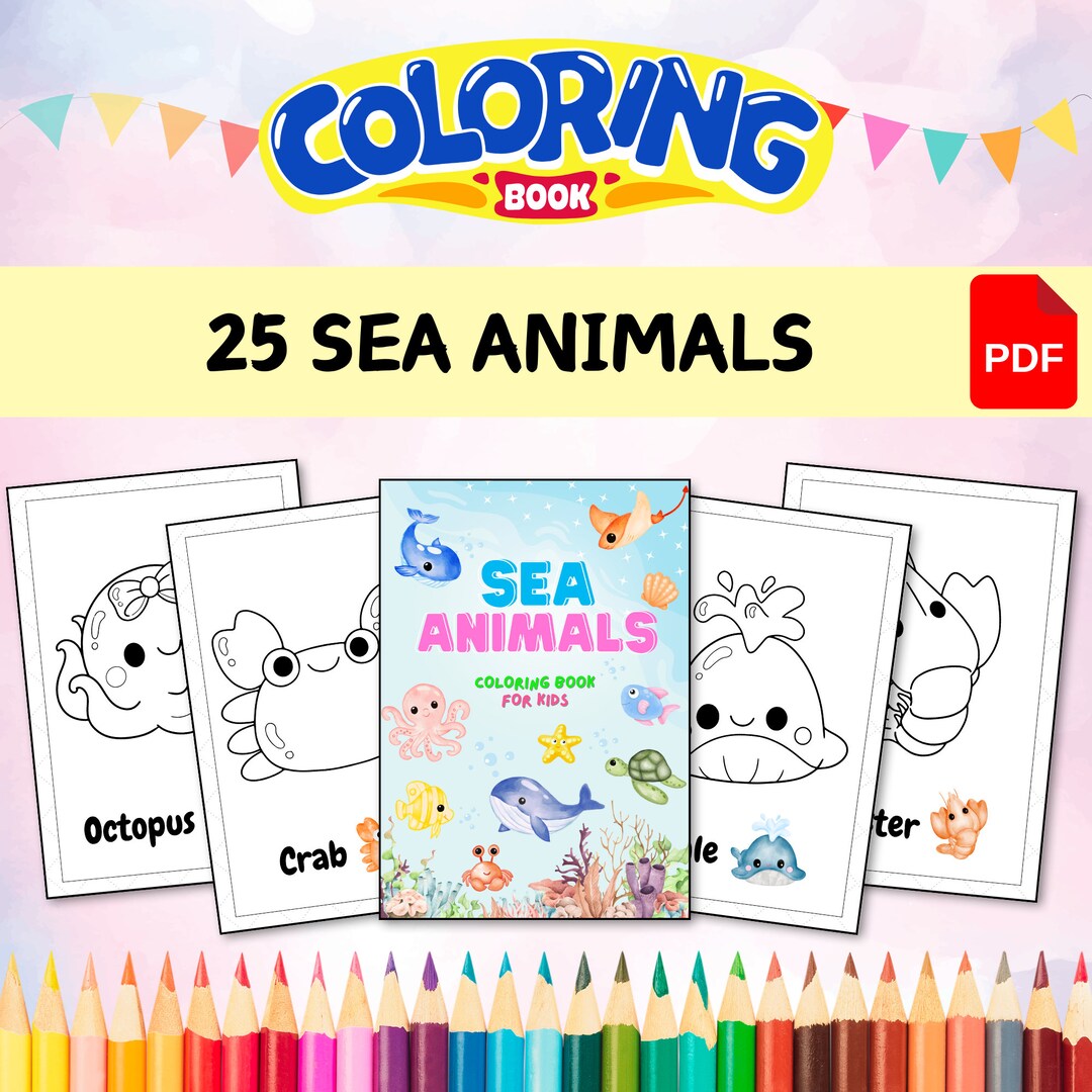 25 Cute Sea Animals Coloring Pages for Kids, Toddlers, Preschoolers ...