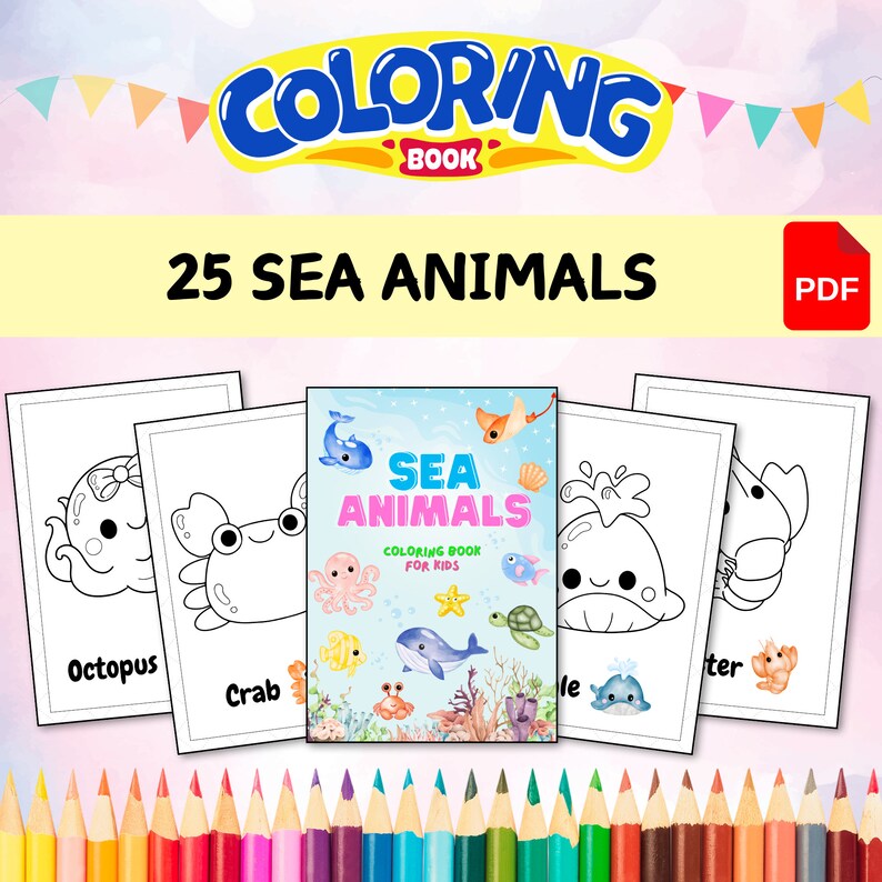 25 Cute Sea Animals Coloring Pages for Kids, Toddlers, Preschoolers ...