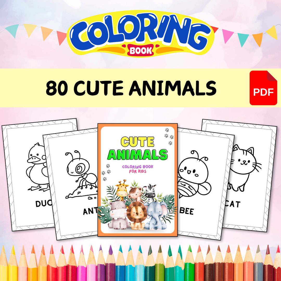 80 Cute & Simple Animals Coloring Pages for Kids, Toddlers ...