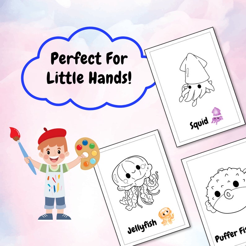 25 Cute Sea Animals Coloring Pages for Kids, Toddlers, Preschoolers ...