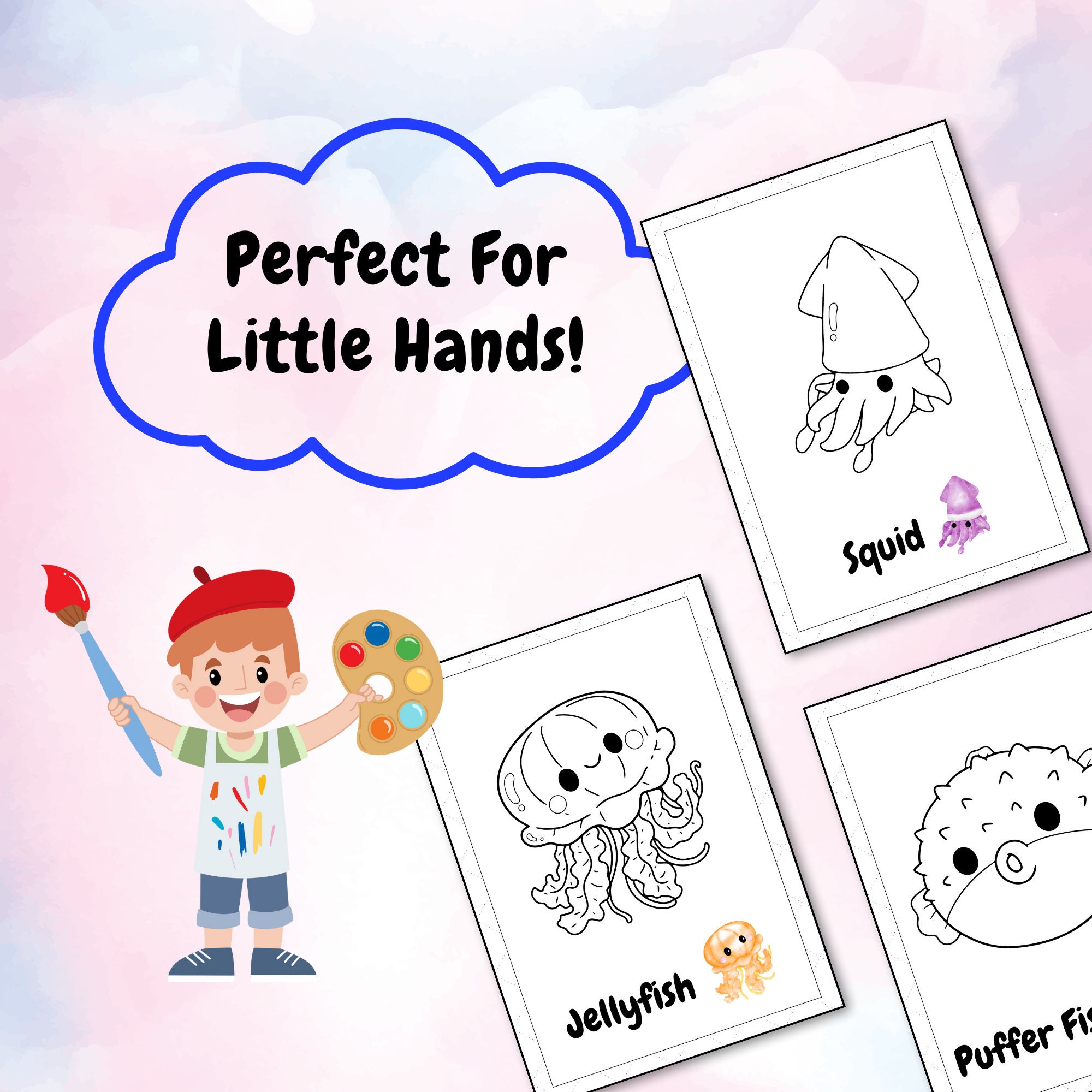 25 Cute Sea Animals Coloring Pages for Kids, Toddlers, Preschoolers ...