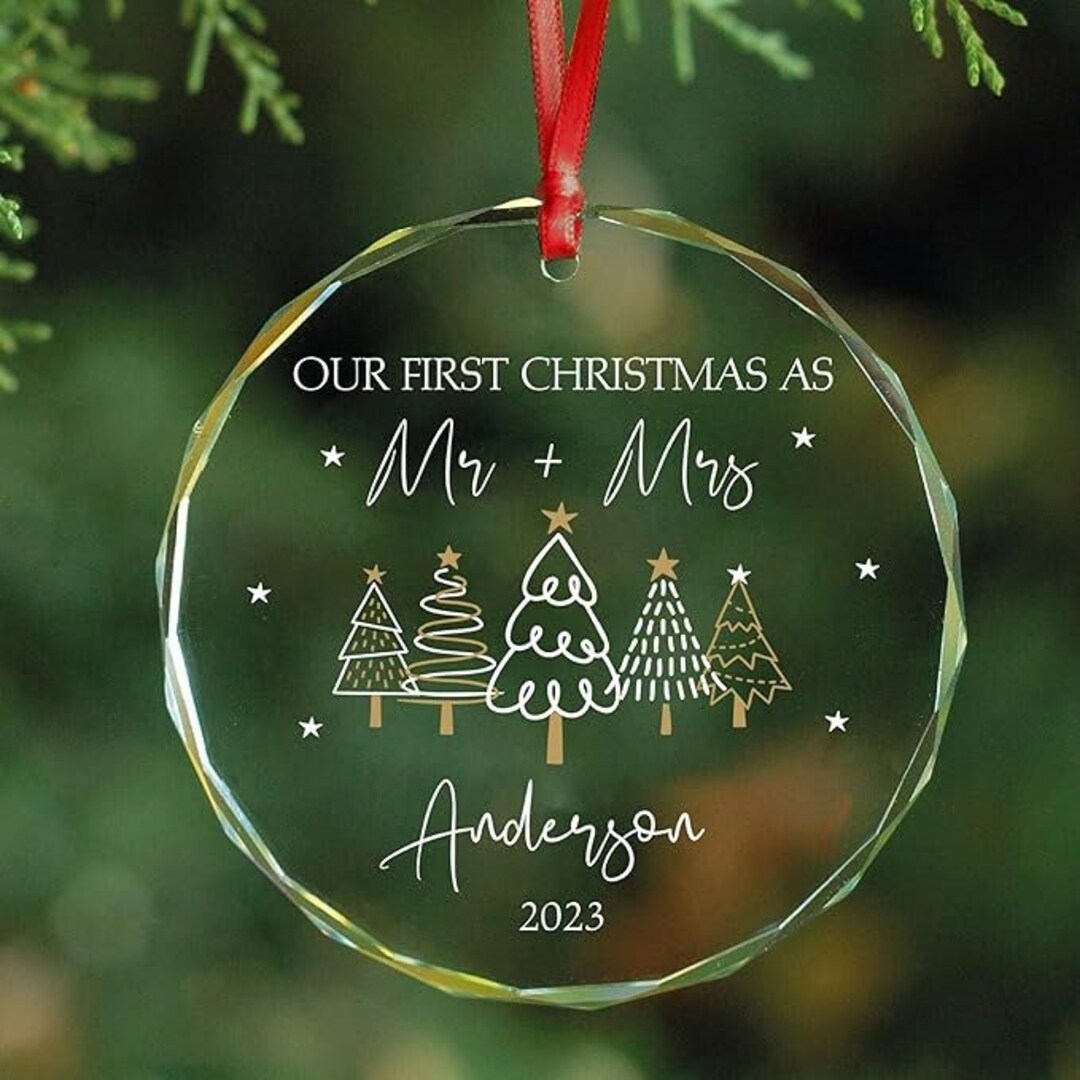 Personalized Mr and Mrs Christmas Ornament Our First - Etsy
