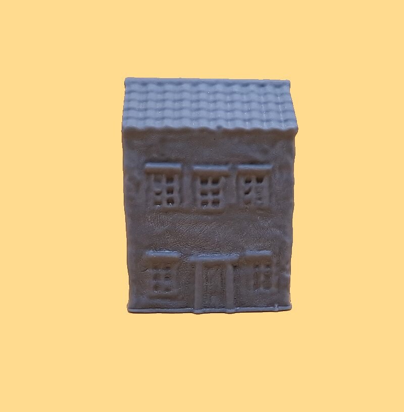 10mm Scale Model MEDITERRANEAN Building 2 With Tiled Roof - UNPAINTED ...
