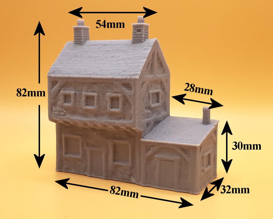 10mm Scale Model INN Building With Tiled Roof. Comes With Attachable ...