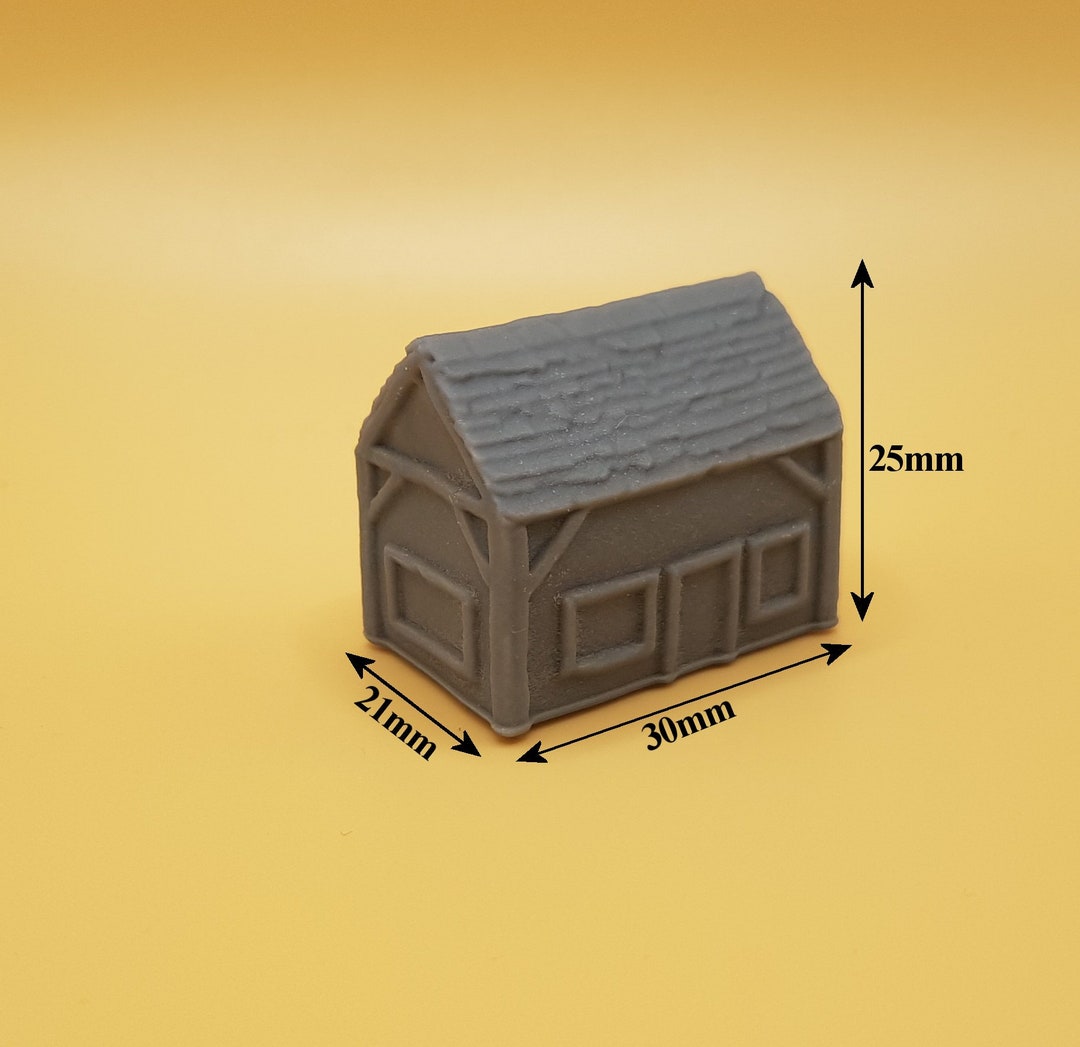 6mm Scale Model COTTAGE Building With Tiled Roof - UNPAINTED - Quantity ...