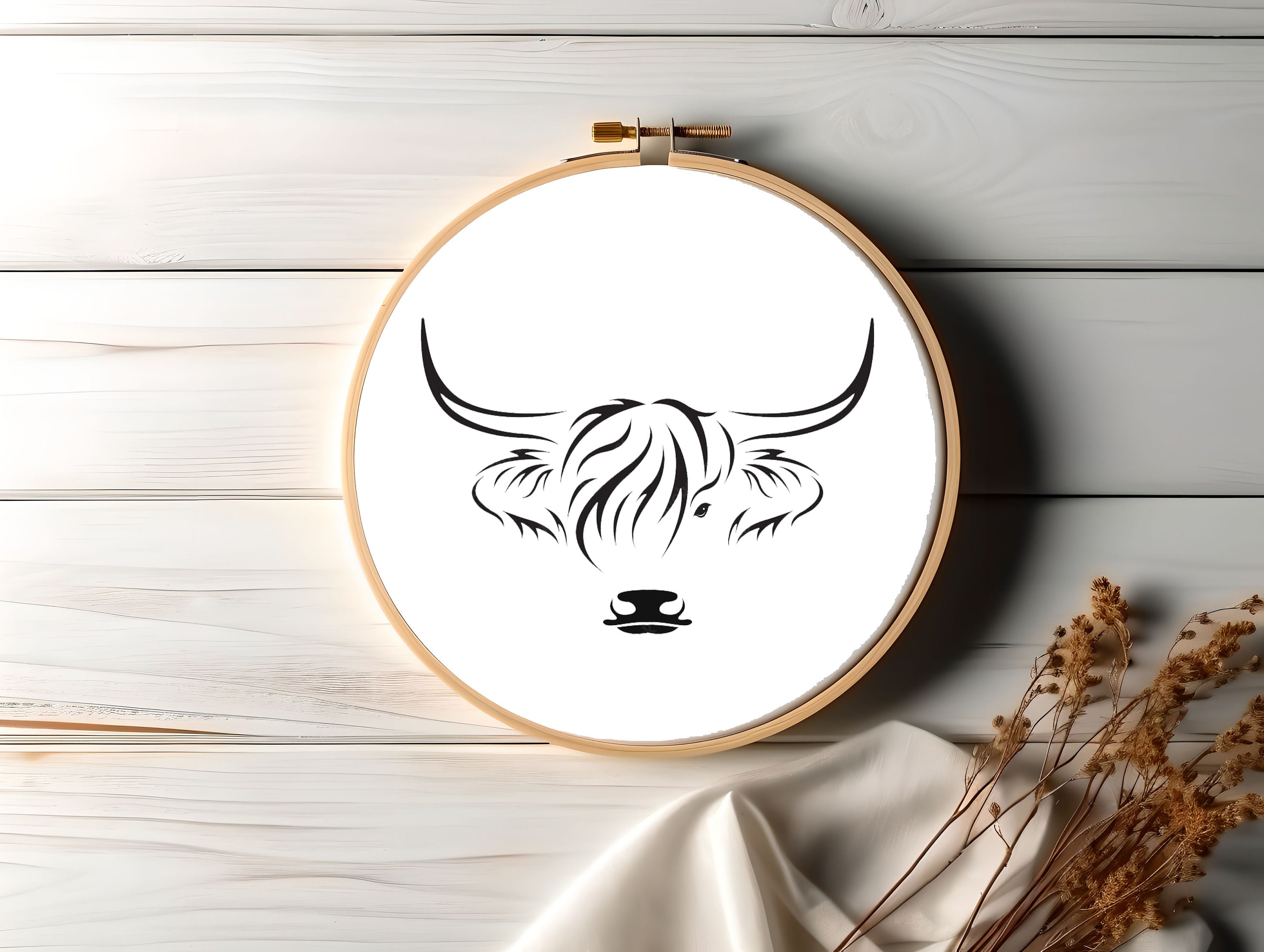 Highland Cow Embroidery Pattern PDF Digital Download - Etsy