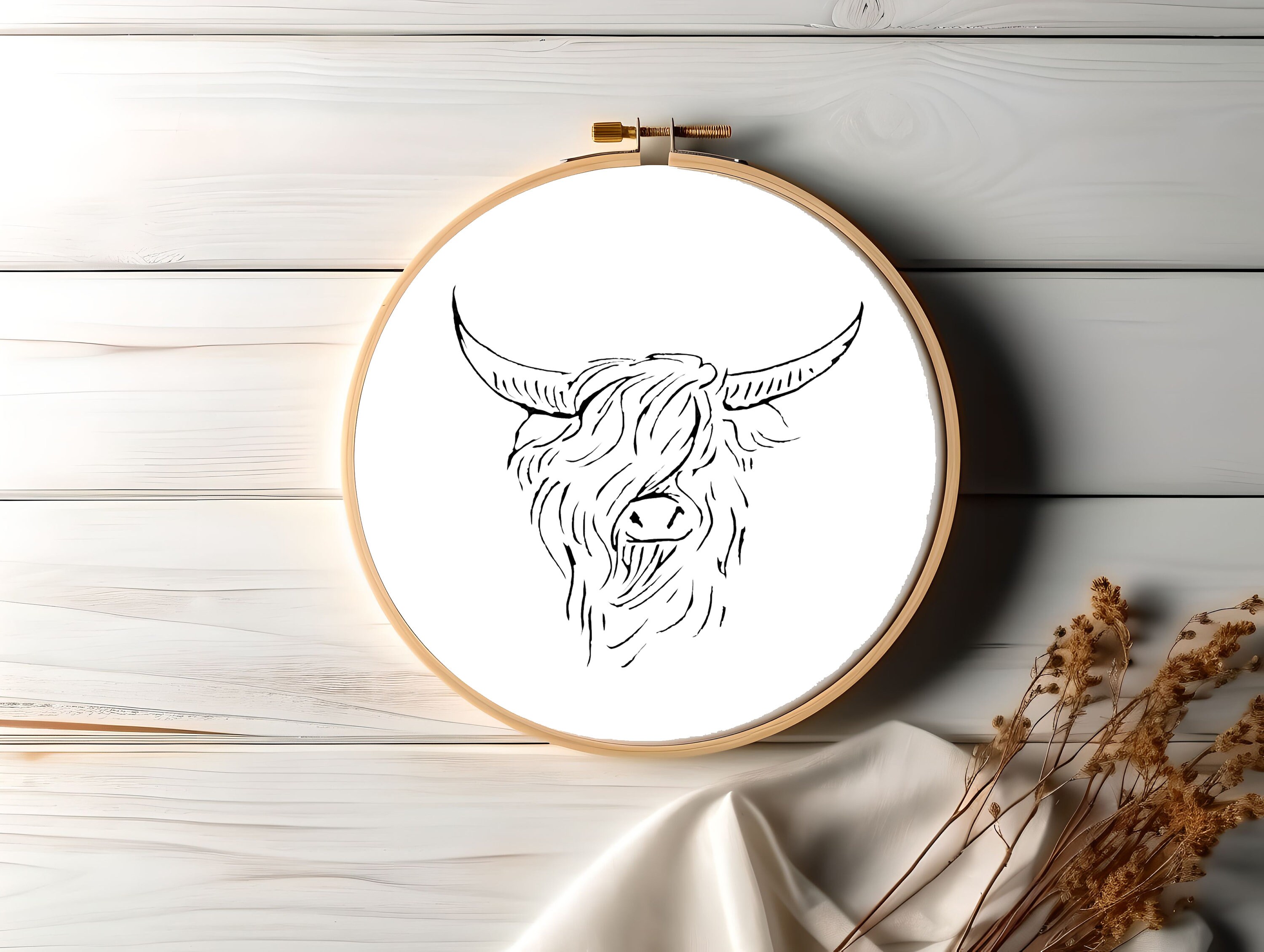 Highland Cow Embroidery Pattern PDF Digital Download - Etsy