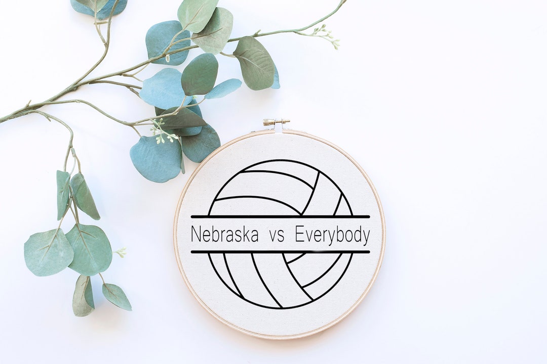 Nebraska VS Everybody Volleyball Embroidery Template PDF - Etsy