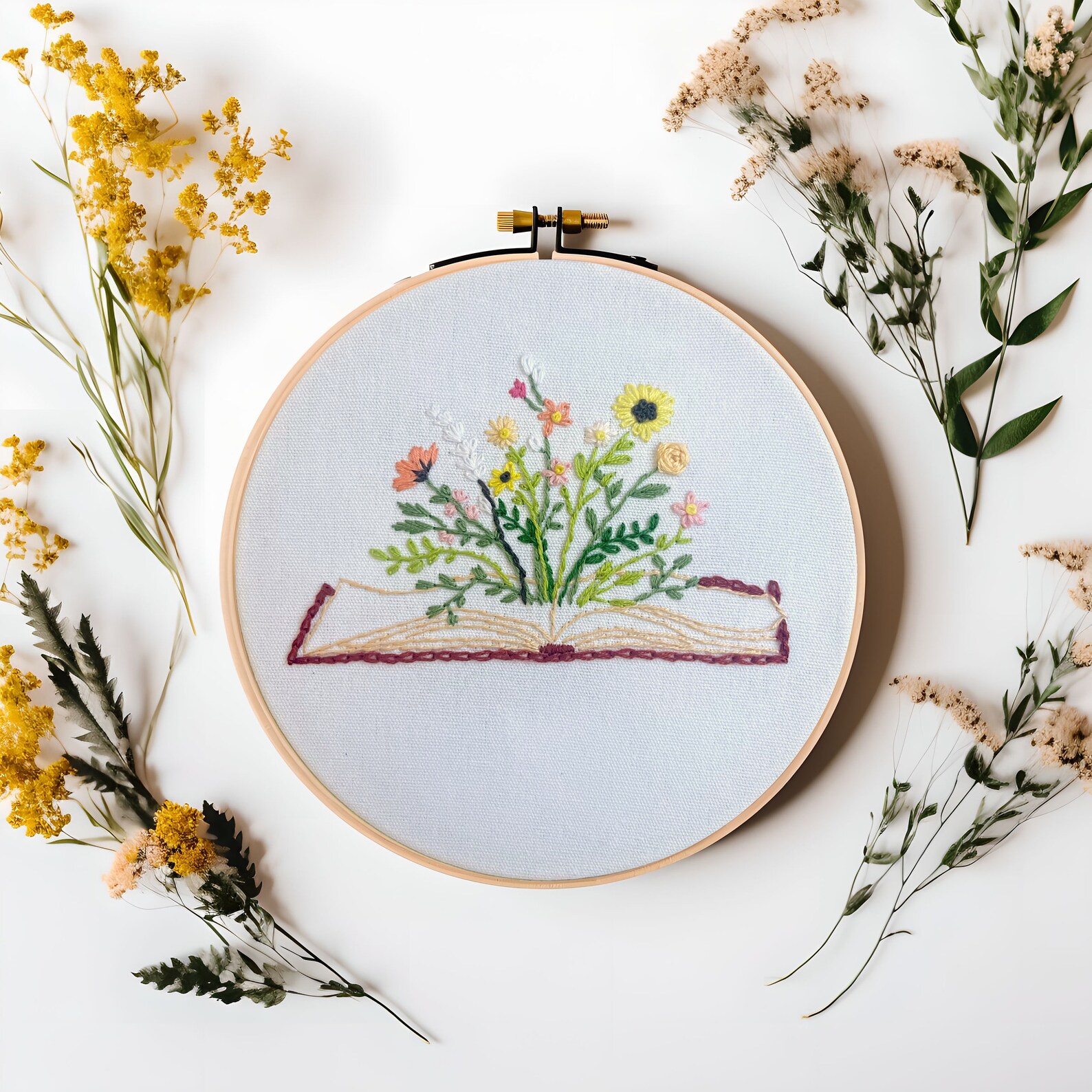 Wildflowers in a Book Embroidery Pattern PDF Digital Download - Etsy