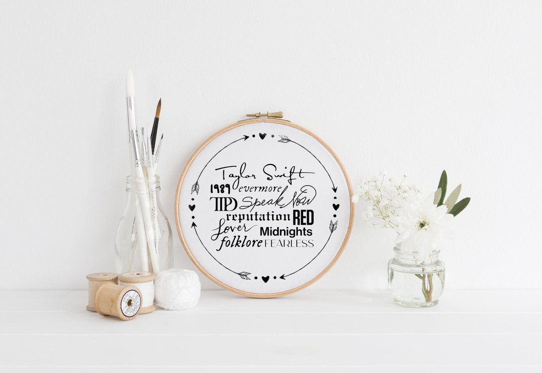 Taylor Swift Album Titles Embroidery Pattern Template PDF Digital ...