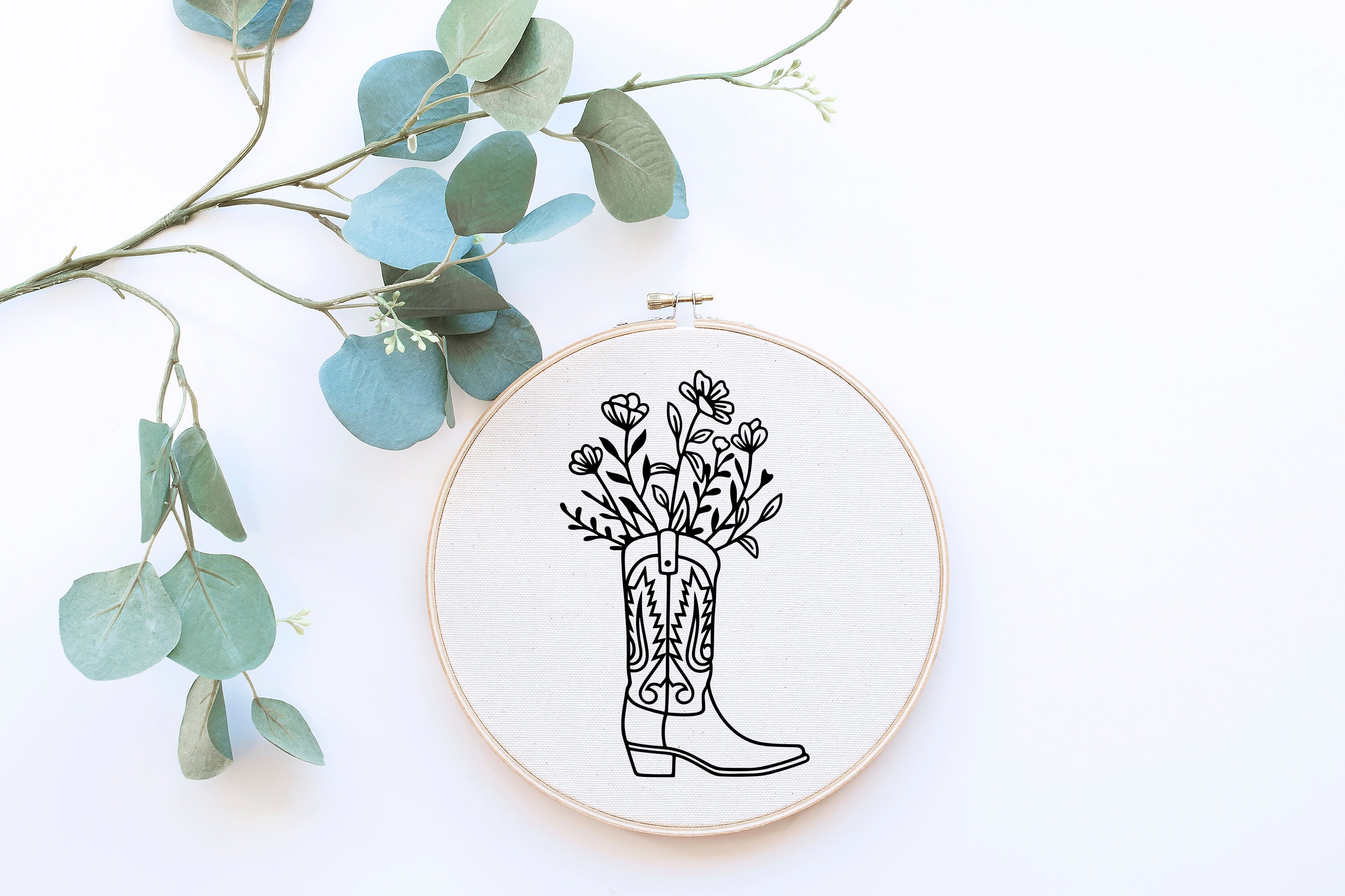 Wildflowers in a Cowboy Boot Embroidery Pattern PDF Digital Download - Etsy
