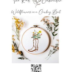 Wildflowers in a Cowboy Boot Embroidery Pattern PDF Digital Download - Etsy