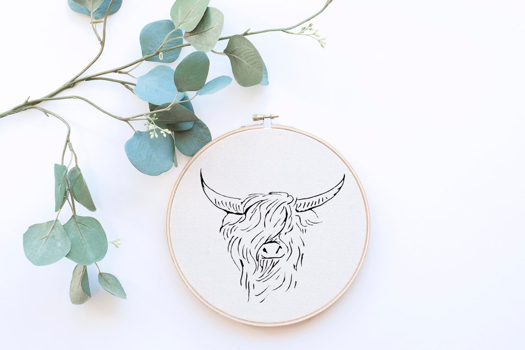 Highland Cow Embroidery Pattern PDF Digital Download - Etsy