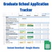 Graduate School Application Planner and Progress Digital Tracker ...