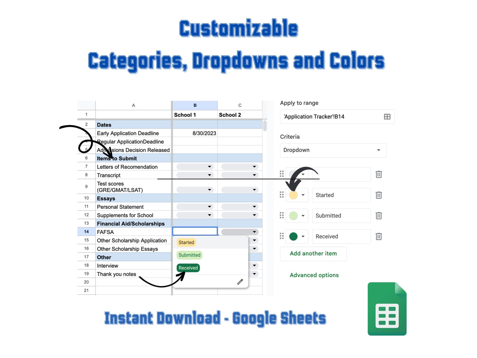 Graduate School Application Planner and Progress Digital Tracker ...