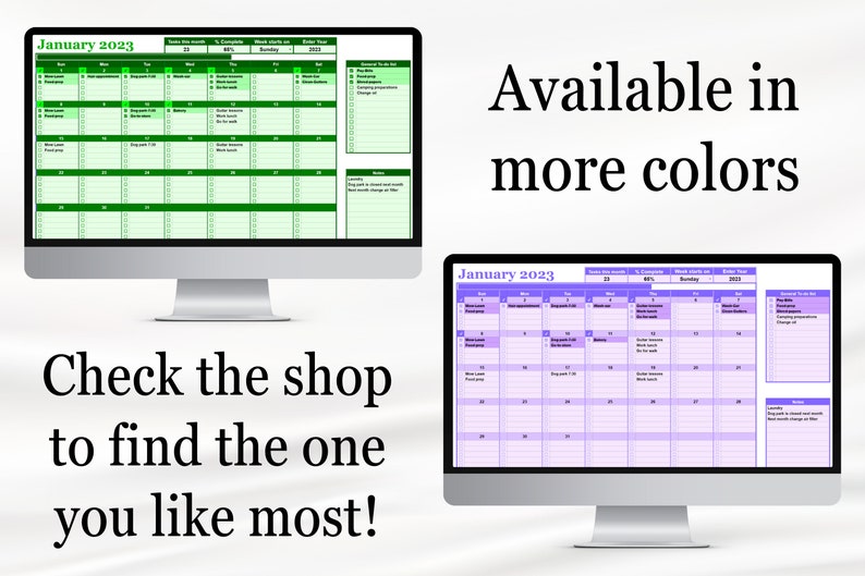 Monthly Calendar Template for Google Sheets (dashboard Version + To-do ...