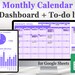 Monthly Calendar Template for Google Sheets (dashboard Version + To-do ...