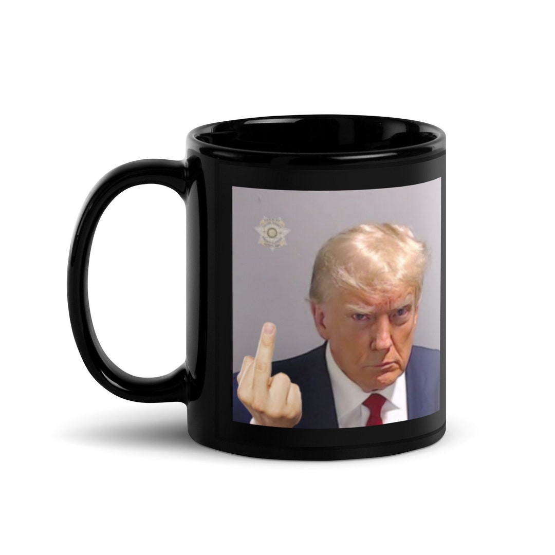 Trump Iconic Mugshot Black Cup Etsy