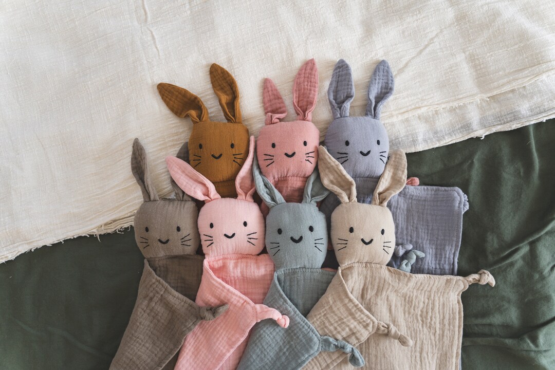 Personalisierbares Baby Musselin Schnuffeltuch Hase Schmusetuch ...