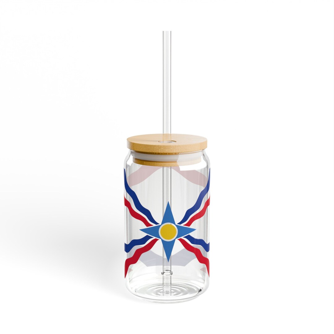 Assyrian Flag Iced Coffee Sipper Glass, 16oz - Etsy