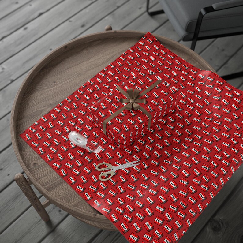 TNT Minecraft-inspired Wrapping Paper, Fun Gift Wrap for Gamers, TNT ...