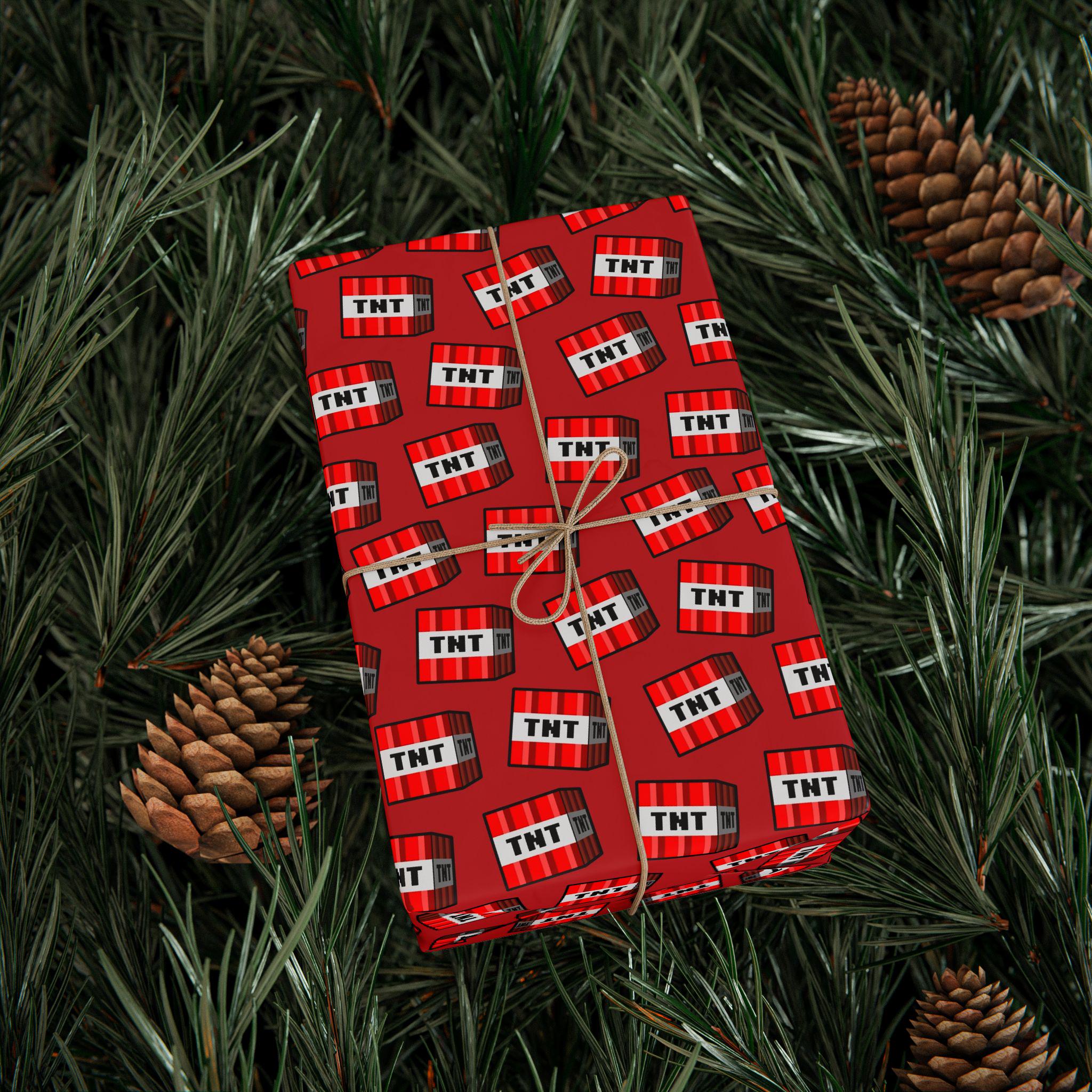 TNT Minecraft-inspired Wrapping Paper, Fun Gift Wrap for Gamers, TNT ...