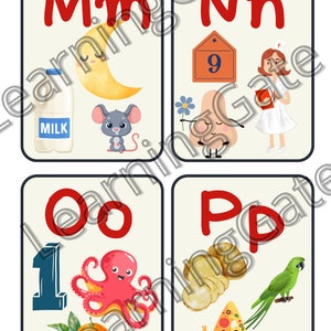 Alphabet Flash Cards, Printable Pre-school Cards - Etsy