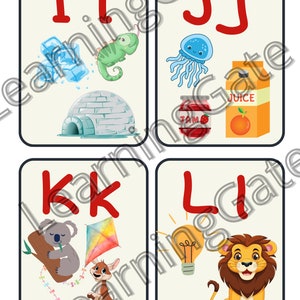 Alphabet Flash Cards, Printable Pre-school Cards - Etsy