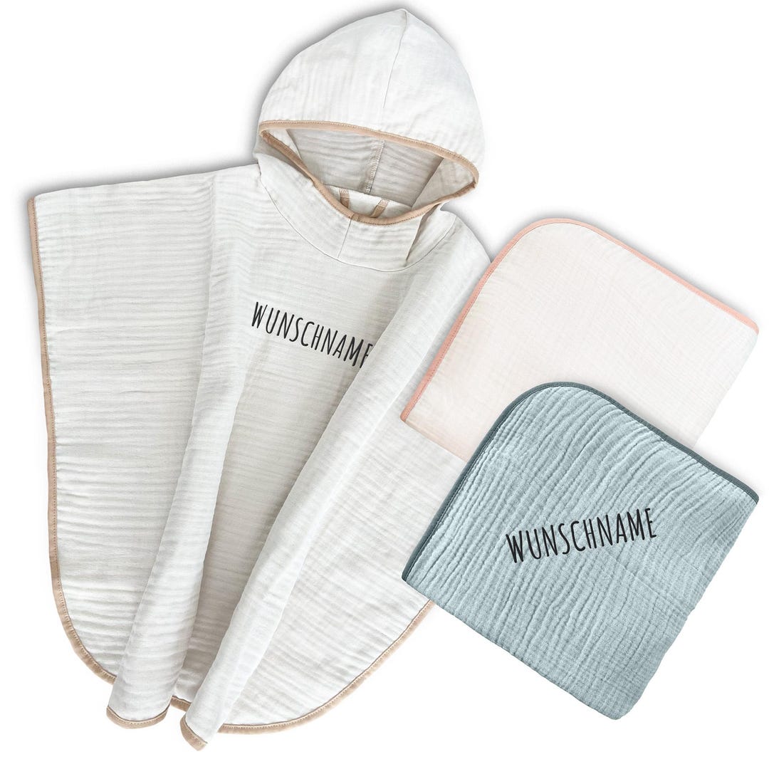 Children's Bath Poncho With Embroidered Name, Oeko-tex® Standard 100 ...