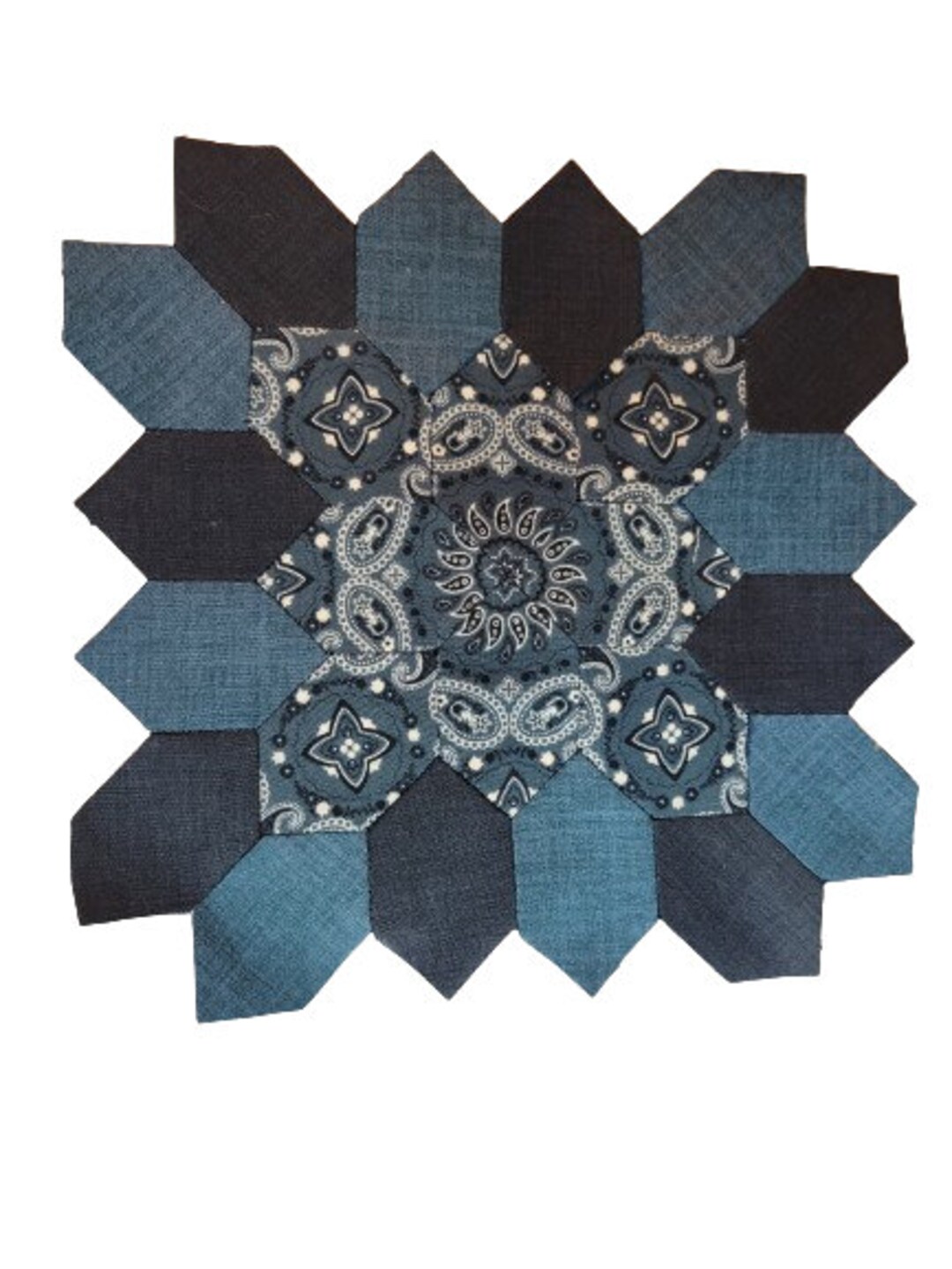 Lucy Boston "forever in Blue Jeans I" Patchwork of the Crosses Square - Etsy